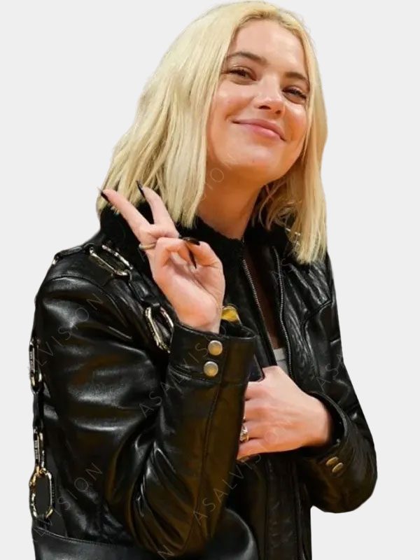 Ashley Benson NBA 2023 Leather Black Jacket