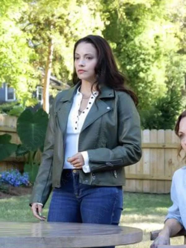 TV Show Found Lacey Quinn Green Leather Jacket